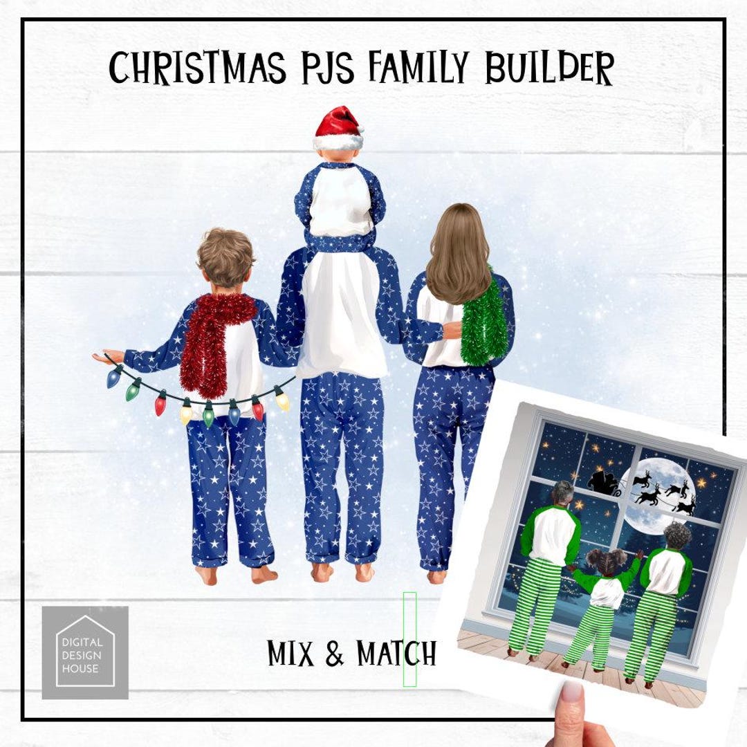 Christmas Family PJ Builder PNG: Mix and Match Clipart (digital ...