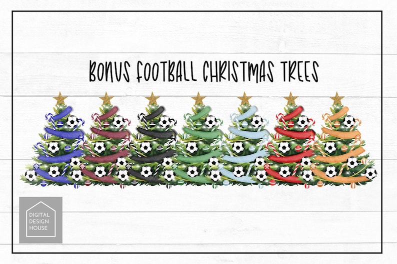 Festive Christmas FOOTBALL Trees 20 PNGS Included - for Sublimation and ...