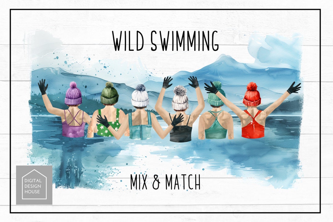 WILD SWIMMING | Sea & Lake Outdoor Swimmer Clipart Set PNGS for ...
