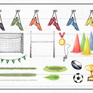 FOOTBALL and RUGBY Name and Alphabet Builder With Clipart Elements PNGS ...