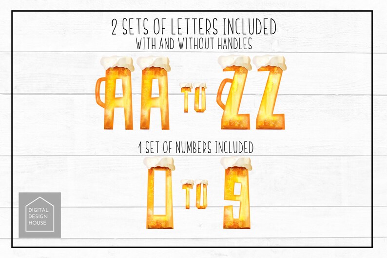 BEER ALPHABET Letters A to Z With Numbers and Special Characters for ...