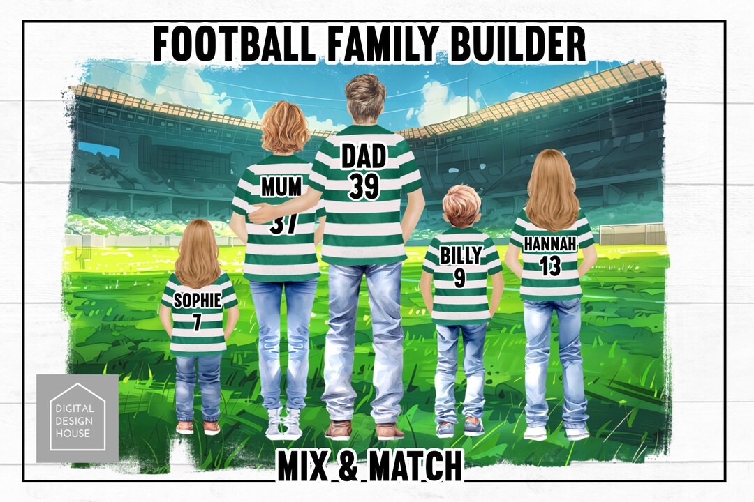 Football Family Builder Clipart Soccer Character Set PNGS for ...