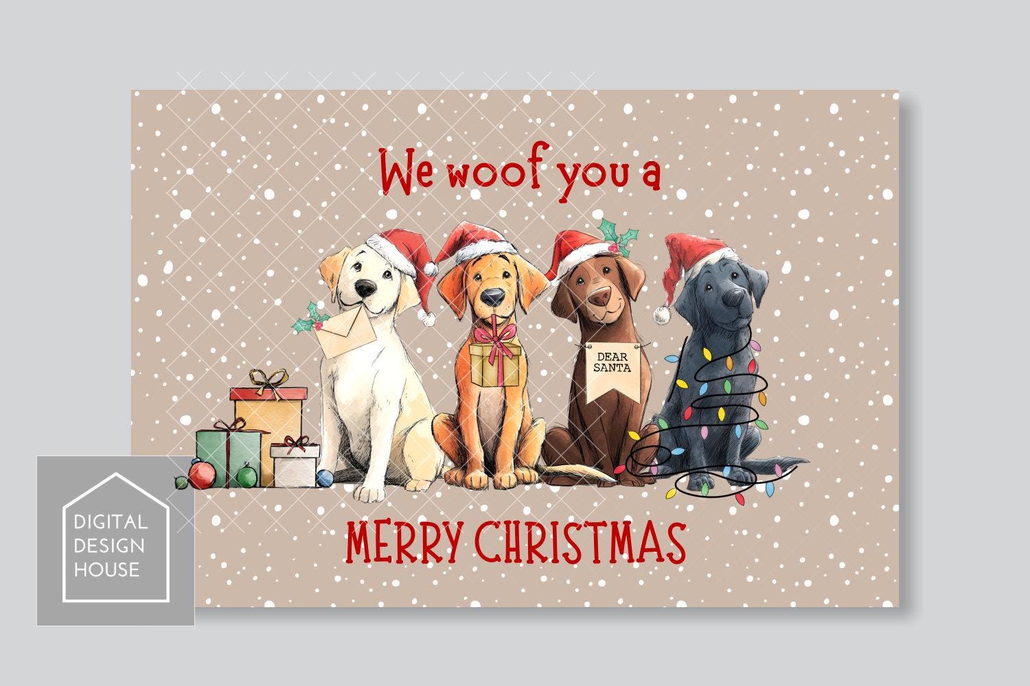 CHRISTMAS DOODLE DOGS - A Collection of 80 Dogs Wearing Santa Hats Pngs ...