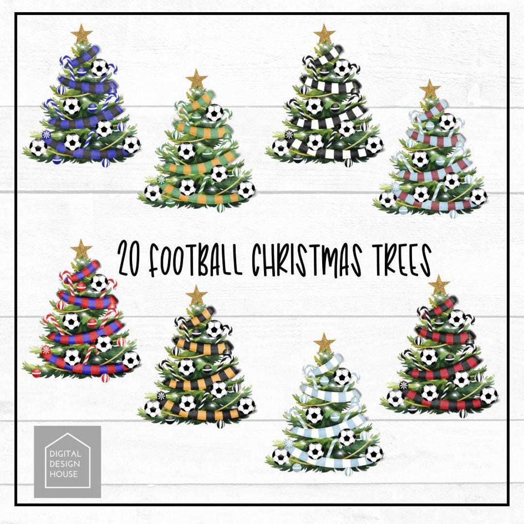 Festive Christmas FOOTBALL Trees 20 PNGS Included - for Sublimation and ...
