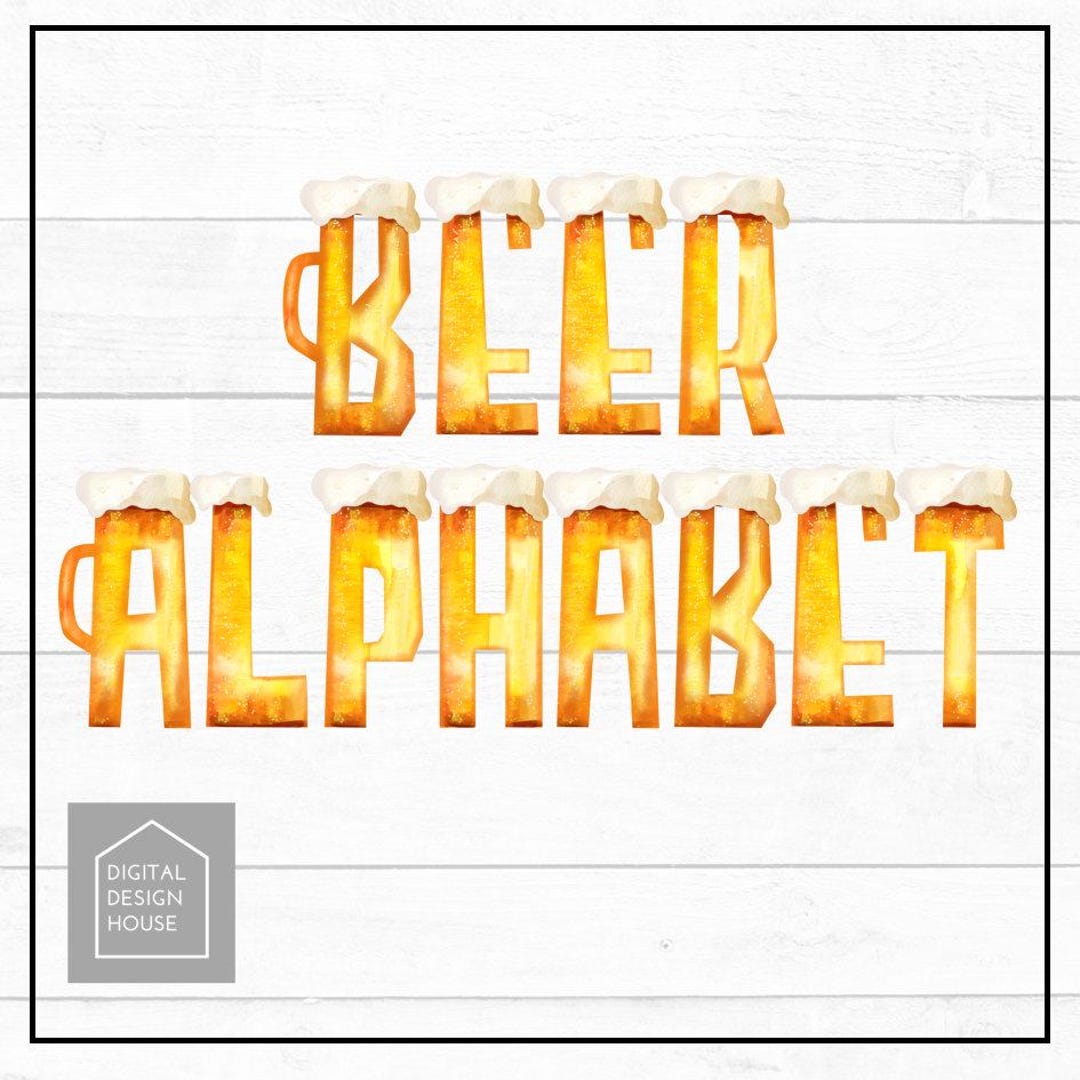 BEER ALPHABET Letters A to Z With Numbers and Special Characters for ...