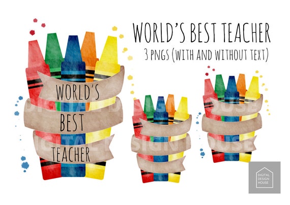 Teacher PNG Coloured Crayons Teacher Appreciation Thank You - Etsy