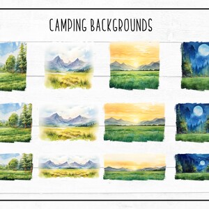 Camping Clipart Scene Builder Set With Clipart & Backgrounds PNGS for ...