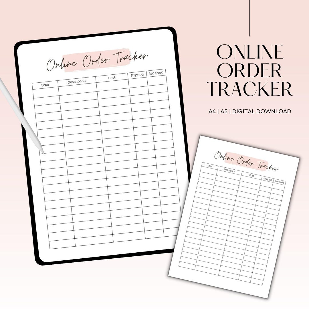 Order Tracker Planner Printable | Online Order Tracker | Shopping ...