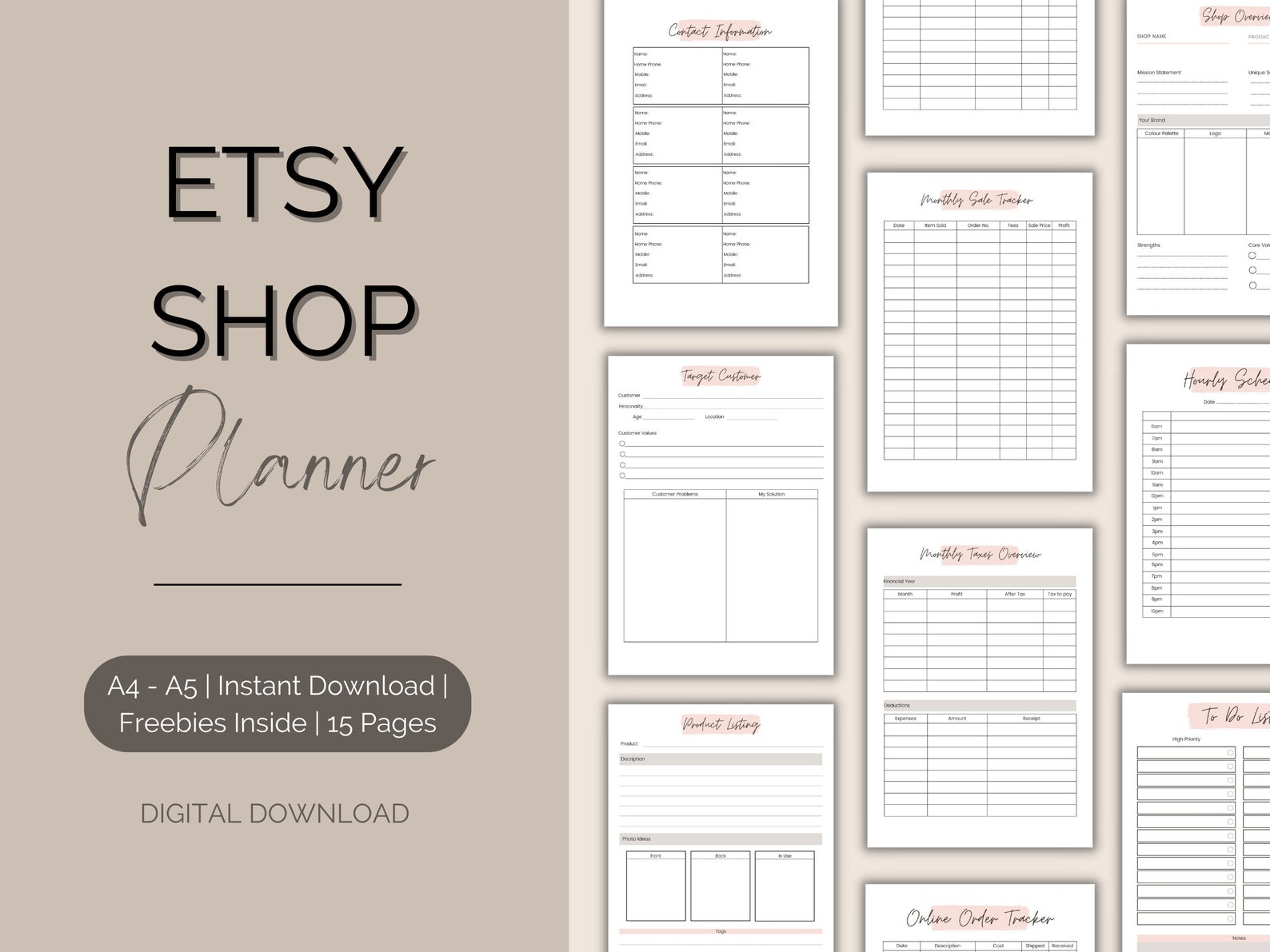 Etsy Business Planner Etsy Planner Pages Etsy Printable - Etsy