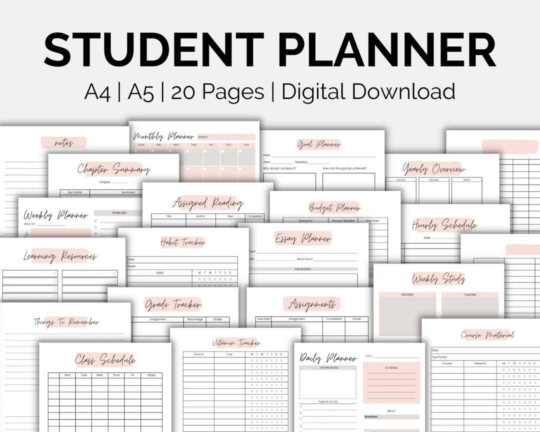 Student Digital Planner Productivity Planner Academic - Etsy