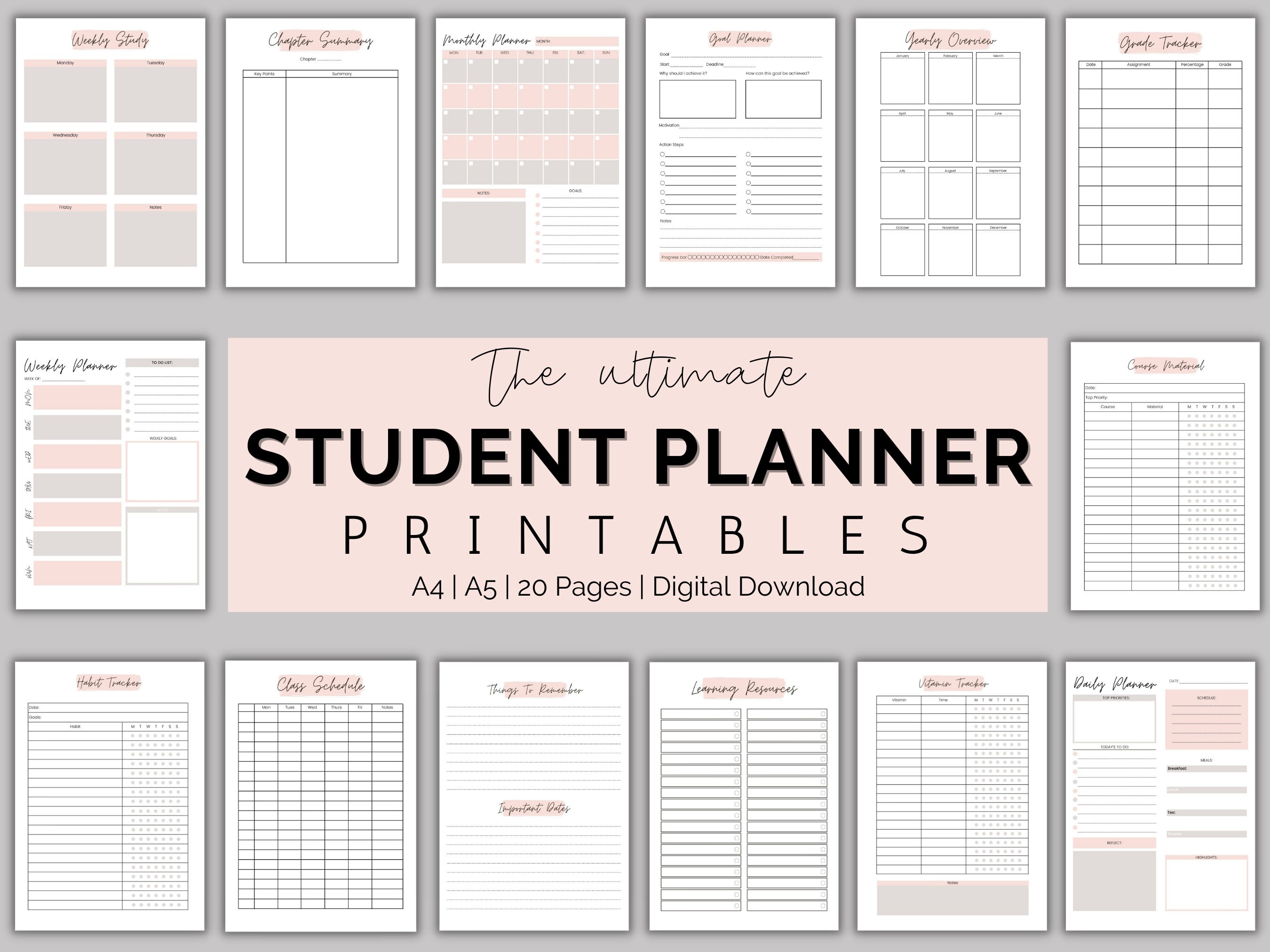 Student Digital Planner | Productivity Planner | Academic Planner ...