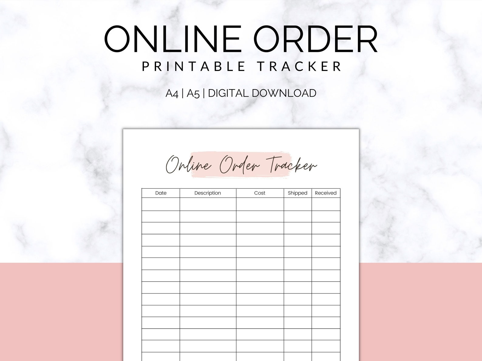 Order Tracker Planner Printable | Online Order Tracker | Shopping ...