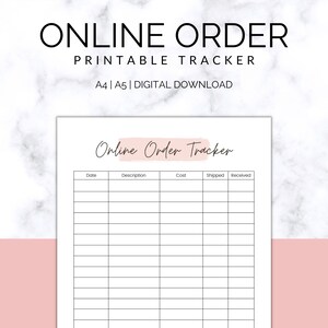 Order Tracker Planner Printable | Online Order Tracker | Shopping ...