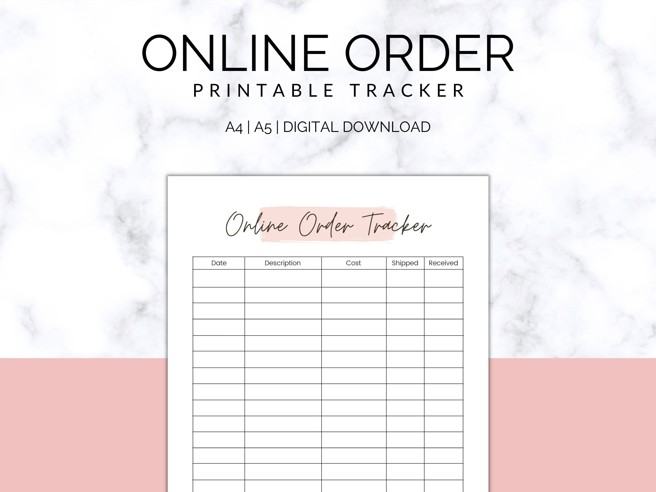 Order Tracker Planner Printable | Online Order Tracker | Shopping ...