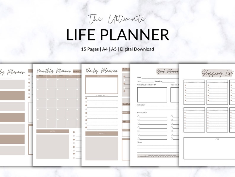 The Ultimate Life Planner Printable Bundle | Happy Planner Templates ...
