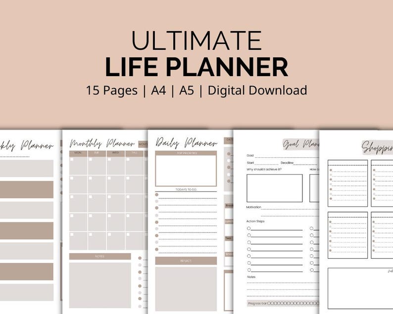 The Ultimate Life Planner Printable Bundle | Happy Planner Templates ...