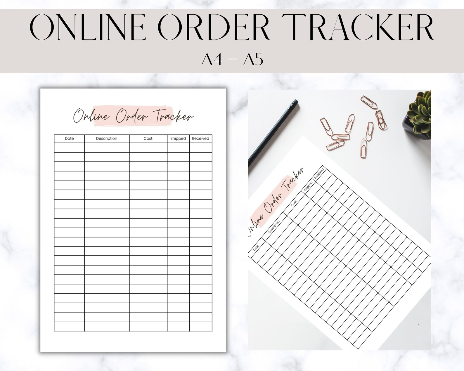 Order Tracker Planner Printable | Online Order Tracker | Shopping ...