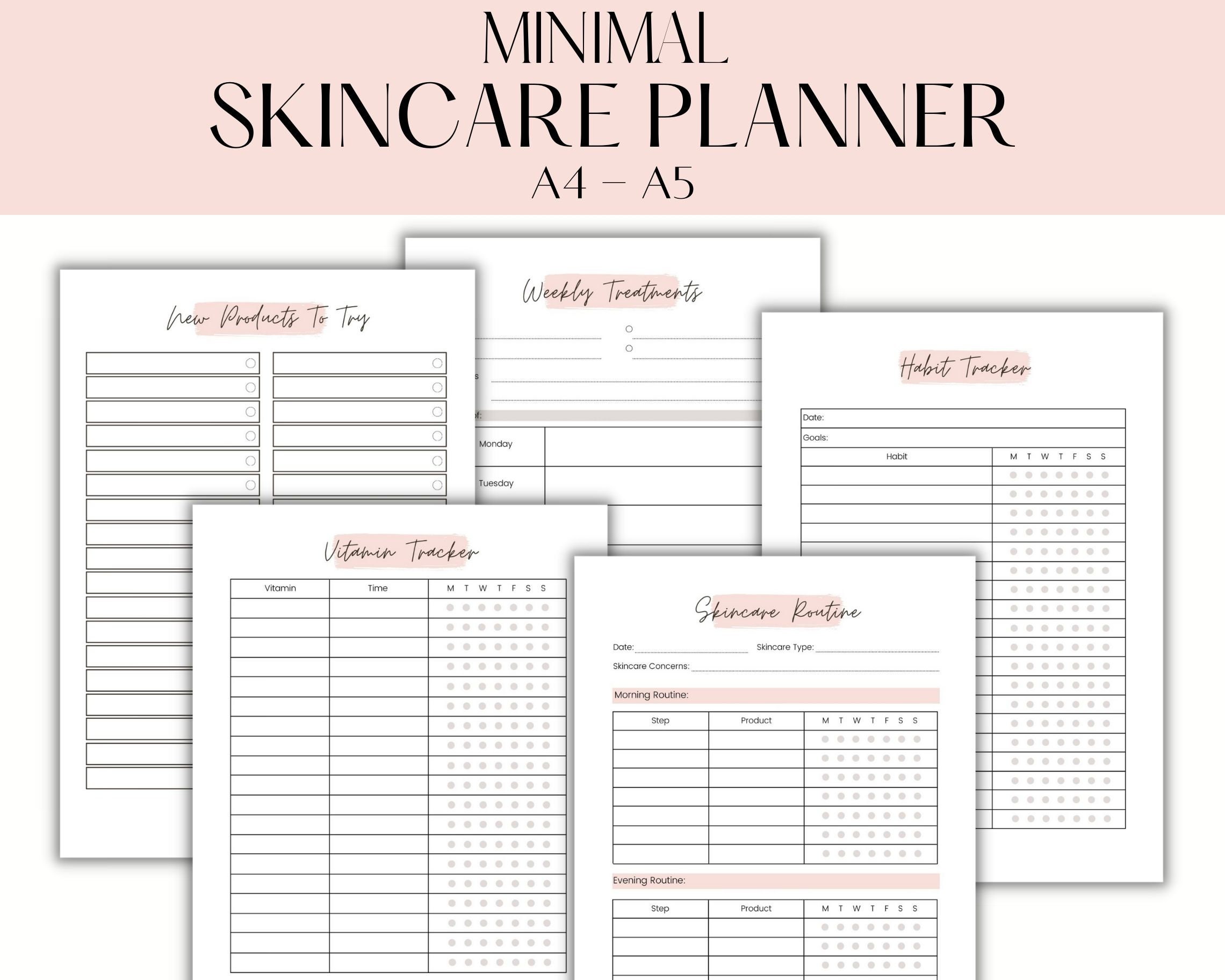 Skincare Routine Printable Planner PDF Template/glow up Planner/beauty ...