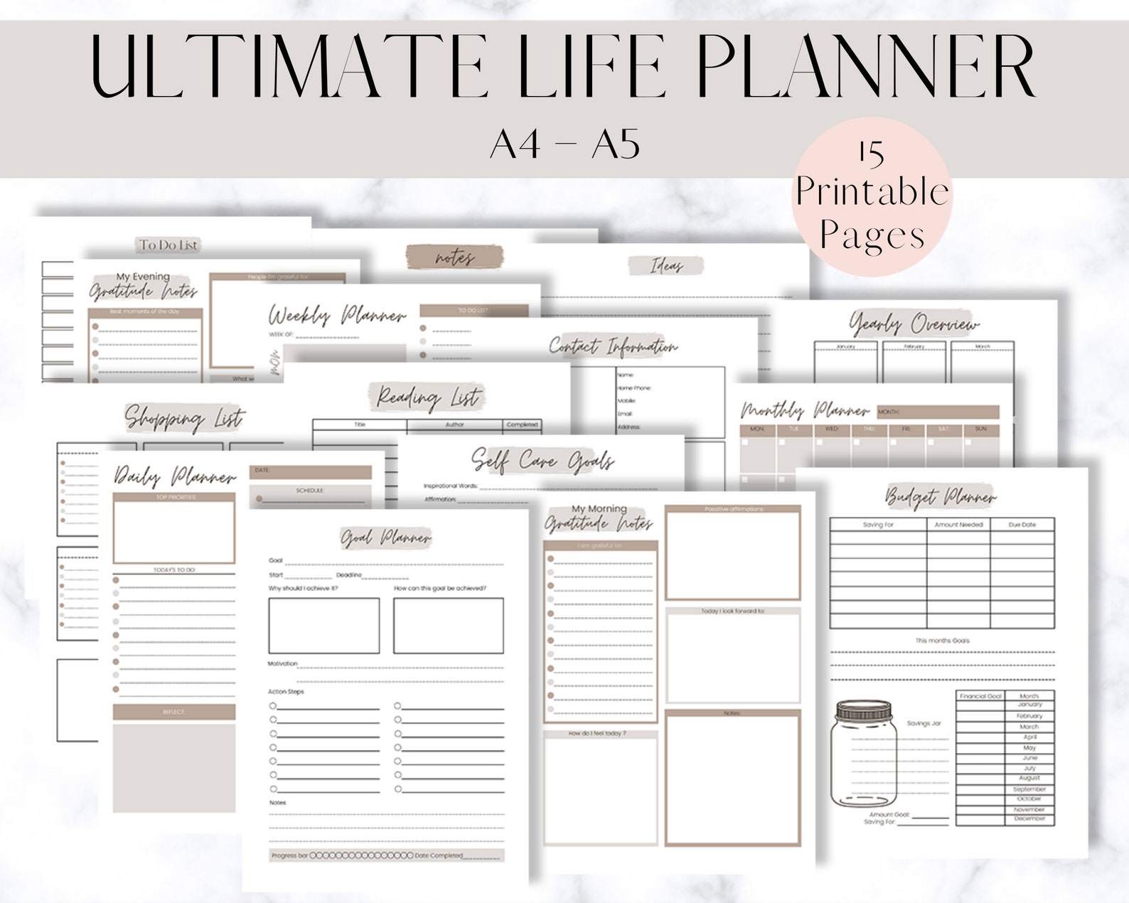 The Ultimate Life Planner Printable Bundle Happy Planner Templates ...