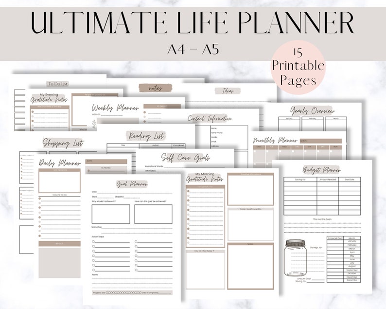 The Ultimate Life Planner Printable Bundle Happy Planner Templates ...