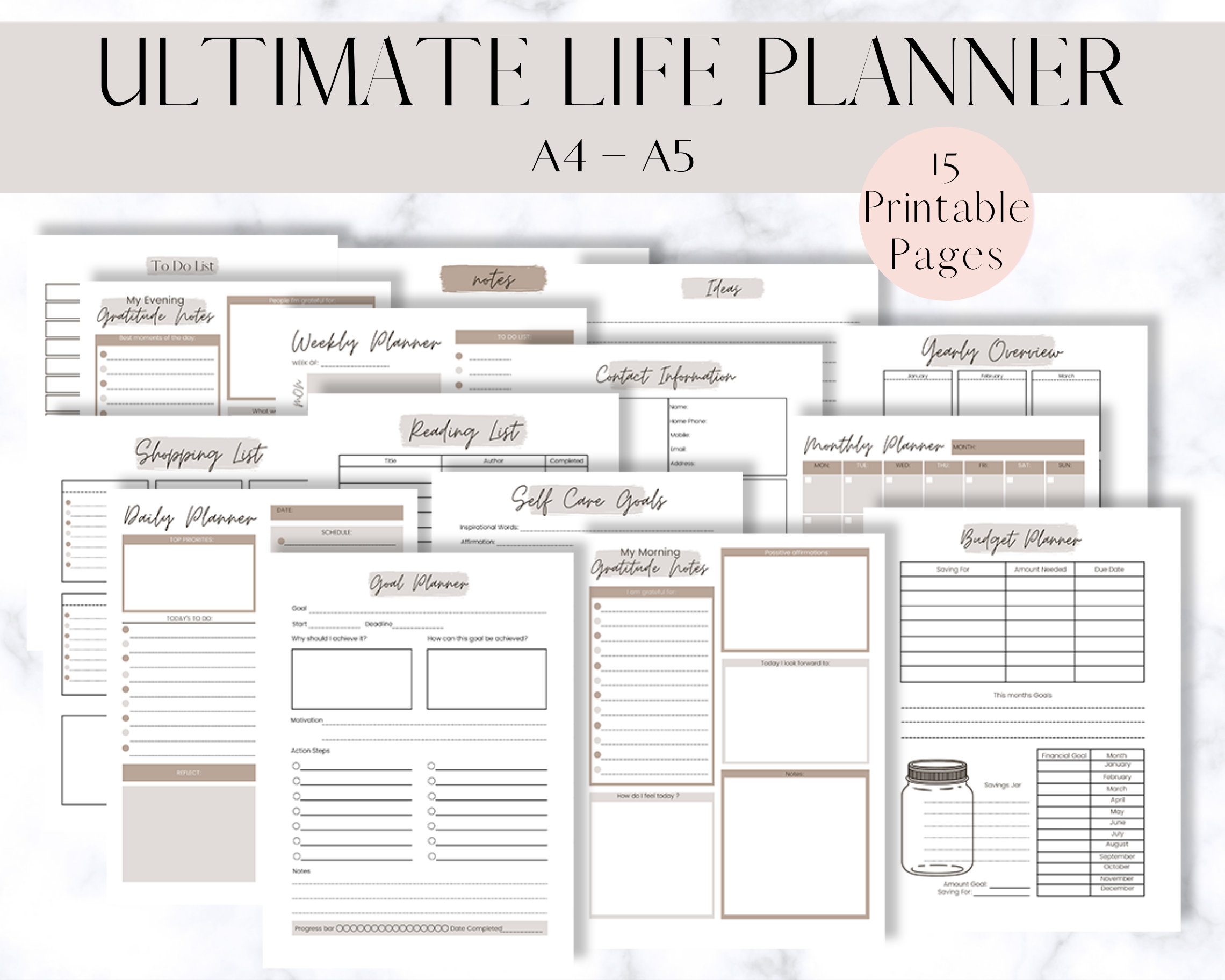 The Ultimate Life Planner Printable Bundle Happy Planner Templates ...