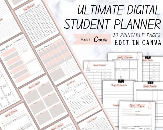 Student Digital Planner Productivity Planner Academic - Etsy