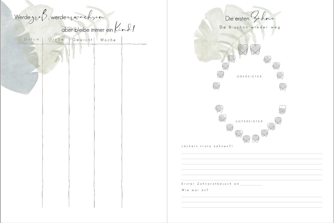 Childhood Album, Baby Album 18 Years Memory Book to Print Yourself Size ...