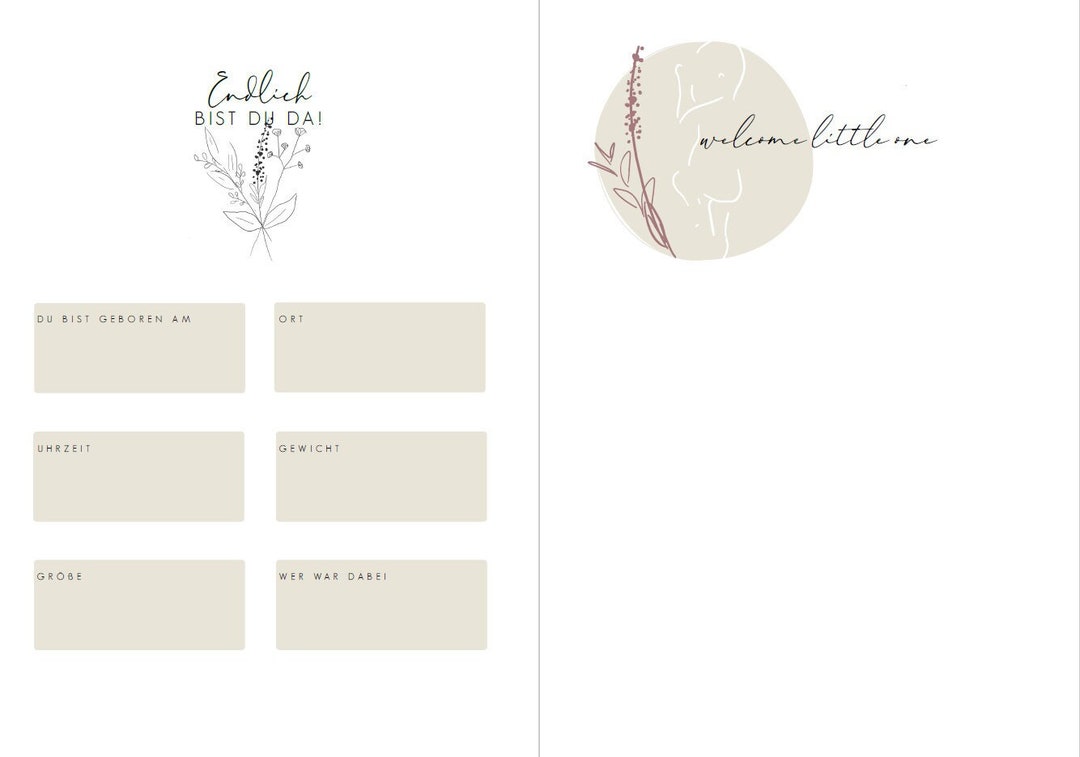 Childhood Album, Baby Album 18 Years Memory Book to Print Yourself Size ...