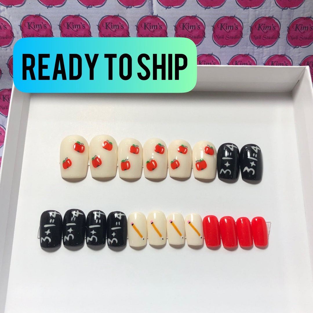 Ready to Ship Teacher Appreciation Press on Nails - Etsy