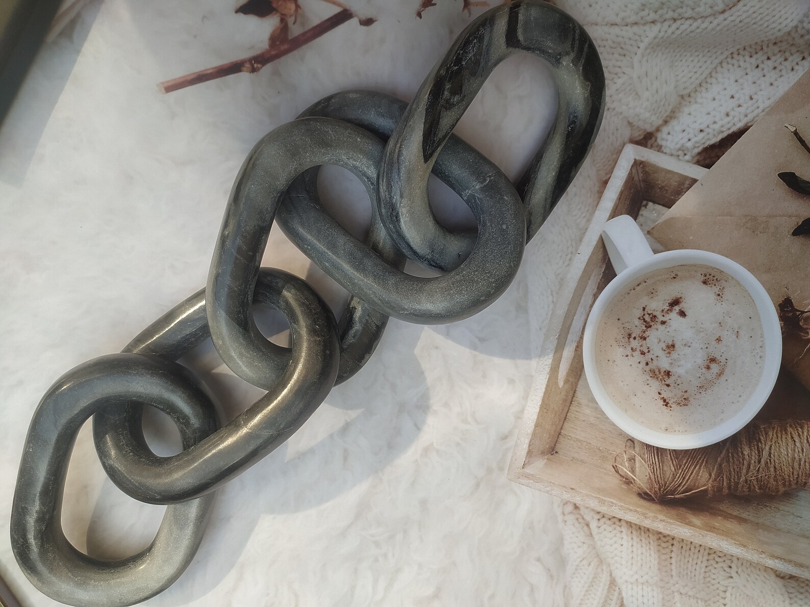 Grey Five Link Marble - Etsy