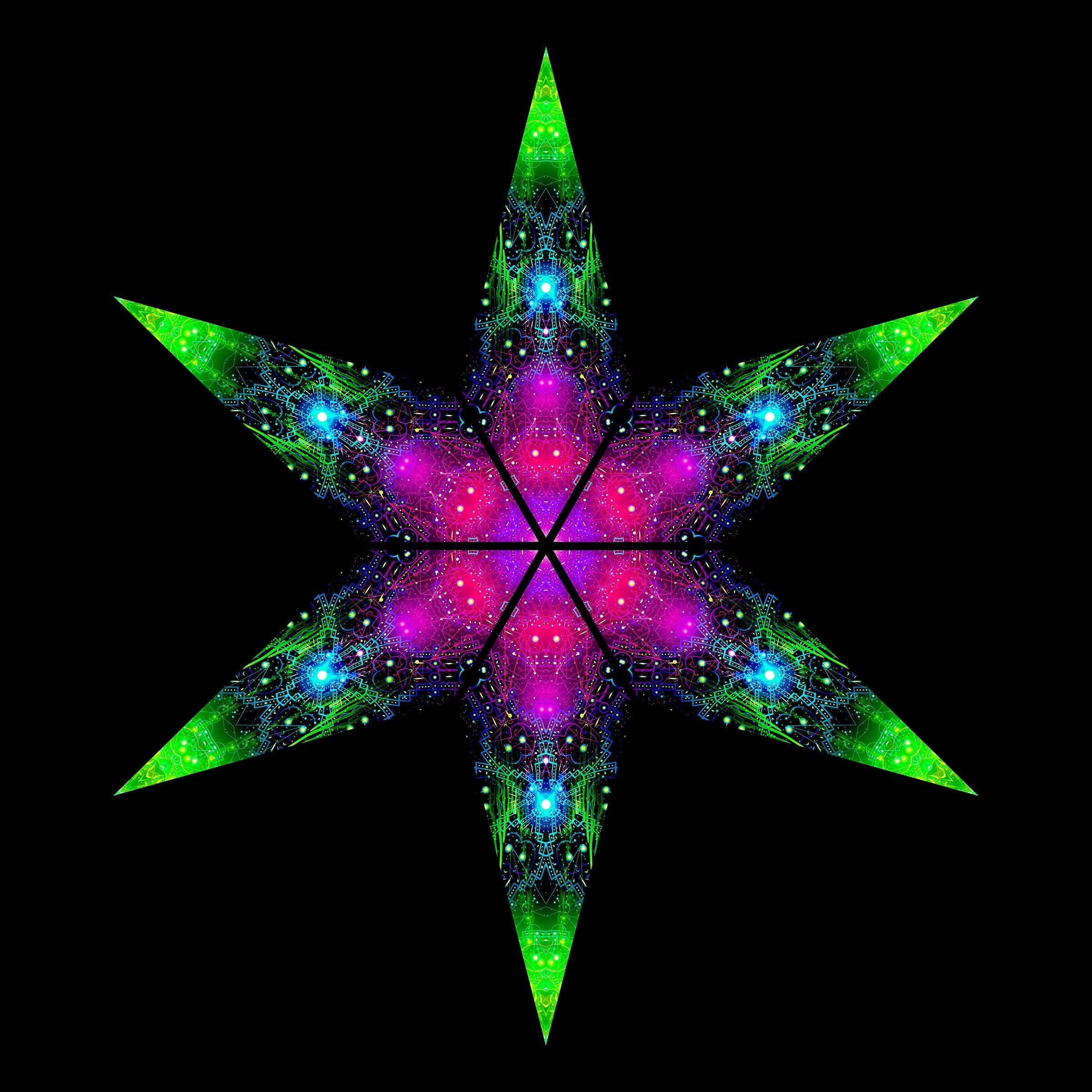UV / Blacklight Reactive 6 Petal Star Canopy Geometry Galaxy - Etsy