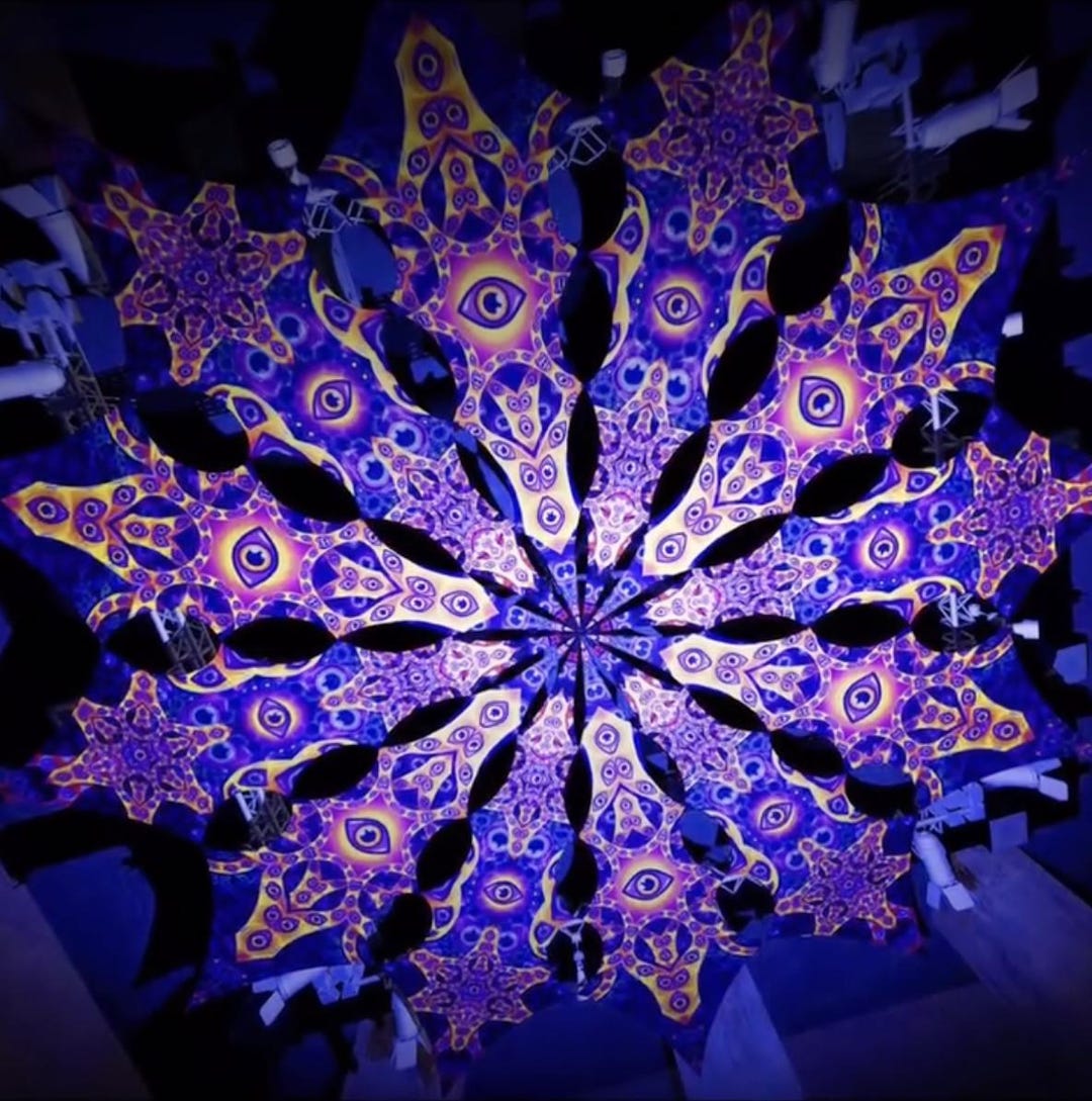 Custom Uv/blacklight 12-petal Star Canopy - Festival Canopy - Print Any ...