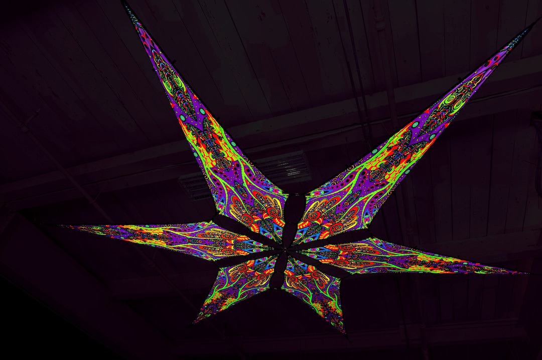 UV / Blacklight Reactive 6 Petal Star Canopy - Jungle by Andrei Verner ...