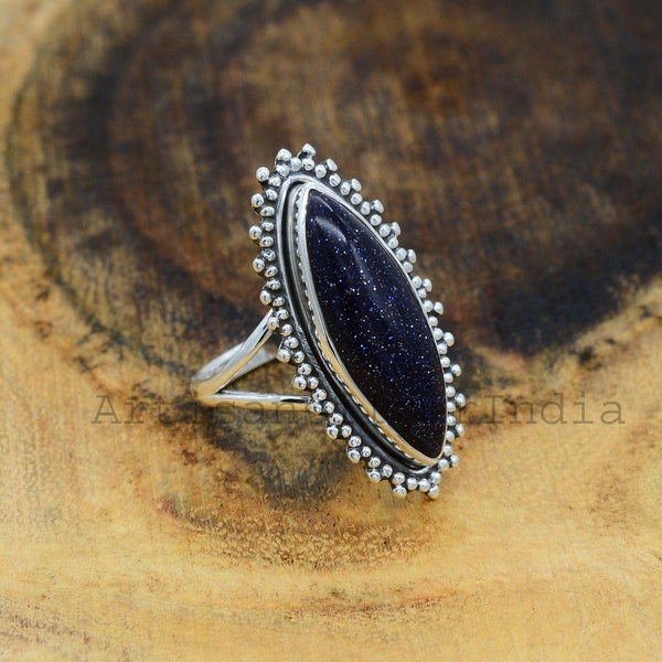 Goldstone Ring - Etsy