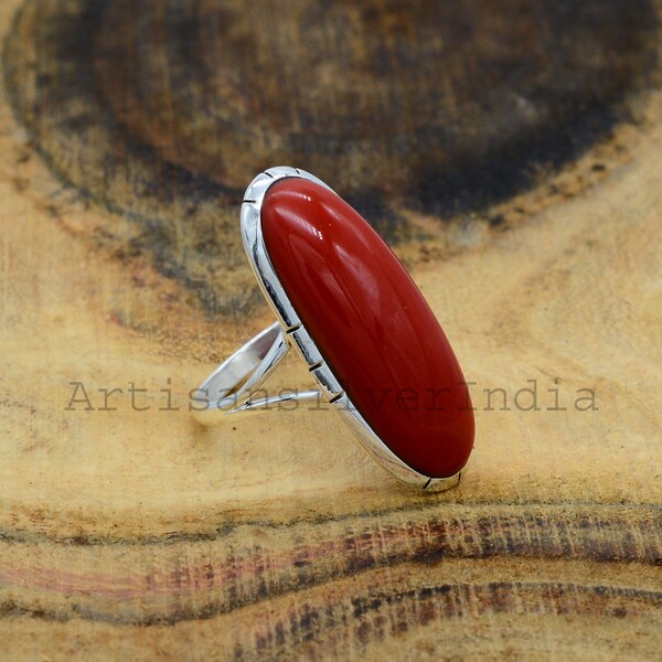 Red Coral Ring - Etsy