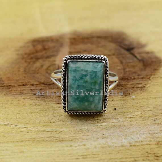 Amazonite Ring Gemstone Ring Silver Ring Amazonite Jewelry - Etsy