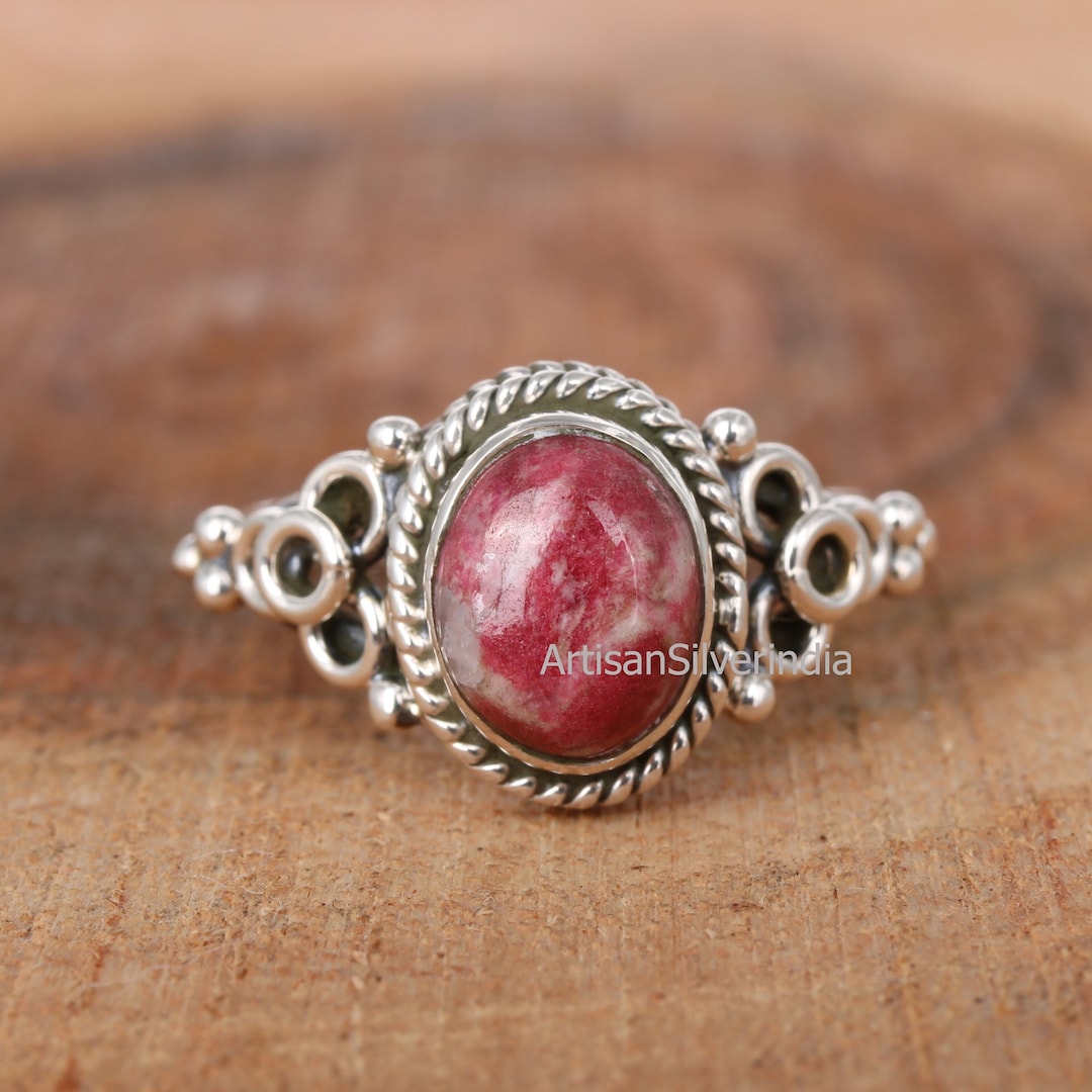 Natural Pink Thulite Ring, 925 Silver Ring, Handmade Ring, Thulite ...