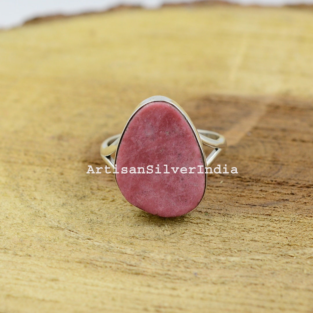Natural Thulite Silver Ring, 925 Silver Ring, Dainty Ring, Gift for Her ...