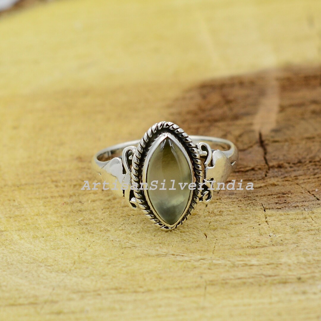 Prehnite Ring, Handmade Ring, 925 Silver Ring, Statement Jewelry ...