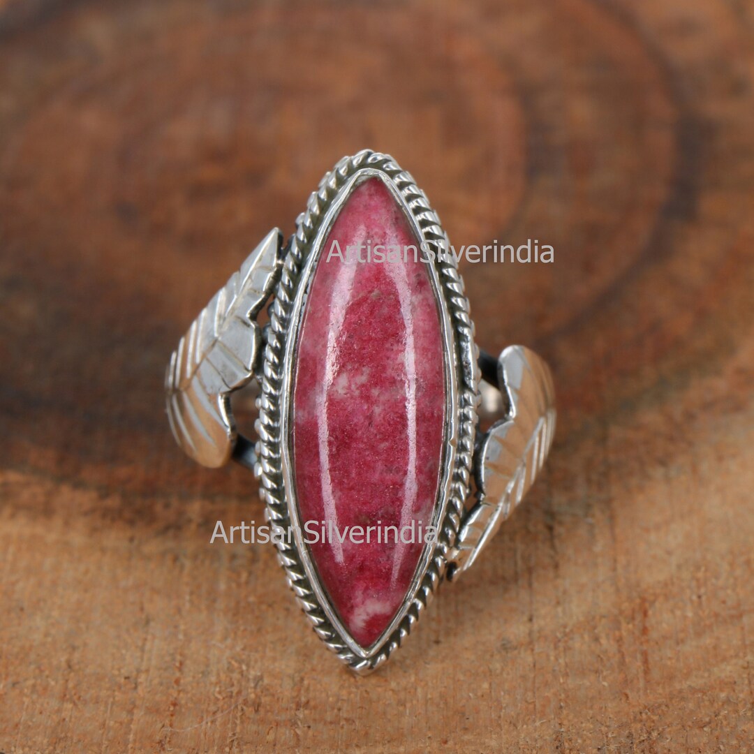 Thulite Ring, Gemstone Ring, Handmade Ring, 925 Sterling Silver Ring ...