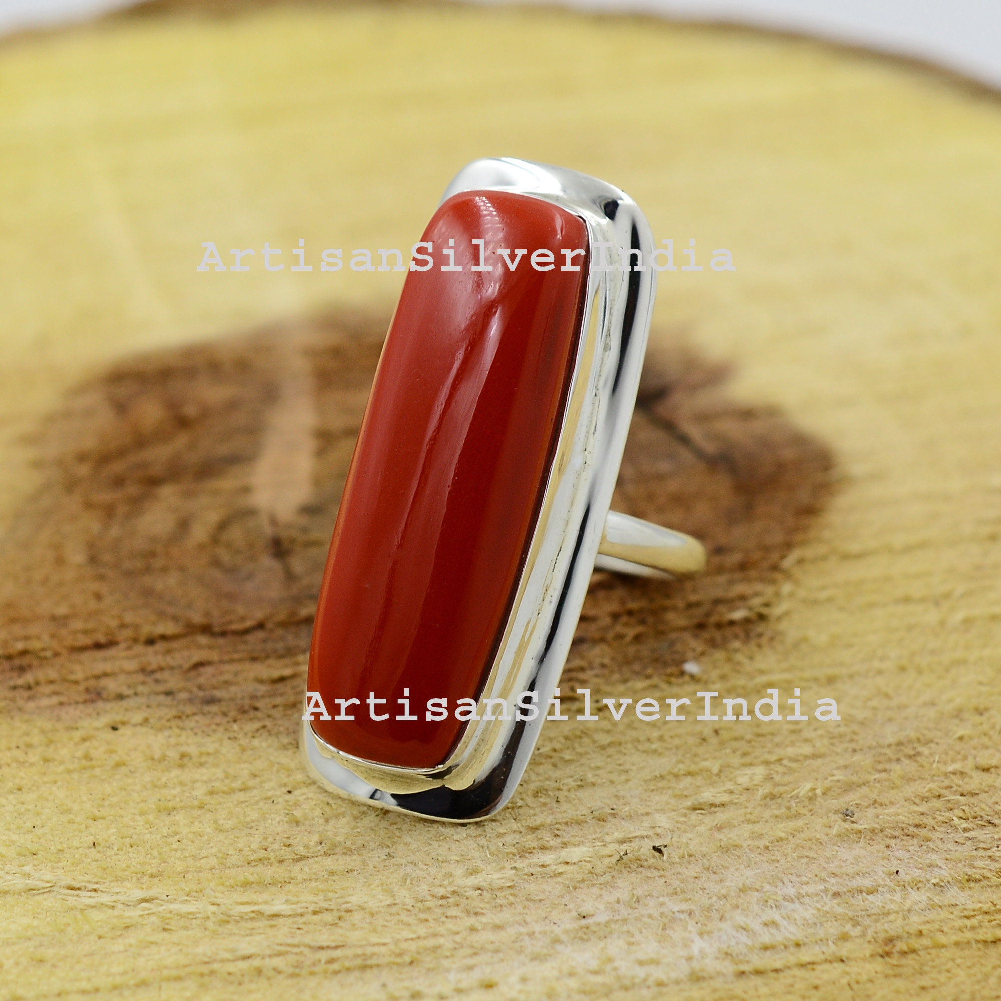 Red Coral Ring Gemstone Ring Women Ring 925 Silver Ring - Etsy