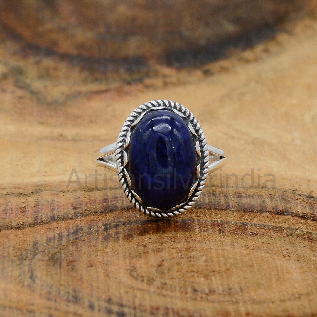Blue Dumortierite Ring, Gemstone Jewelry, Antique Ring, 925 Silver Ring ...