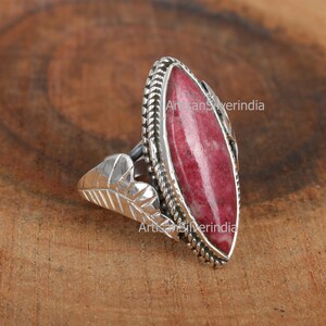 Thulite Ring, Gemstone Ring, Handmade Ring, 925 Sterling Silver Ring ...