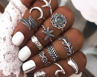 Silver Ring Set - Etsy