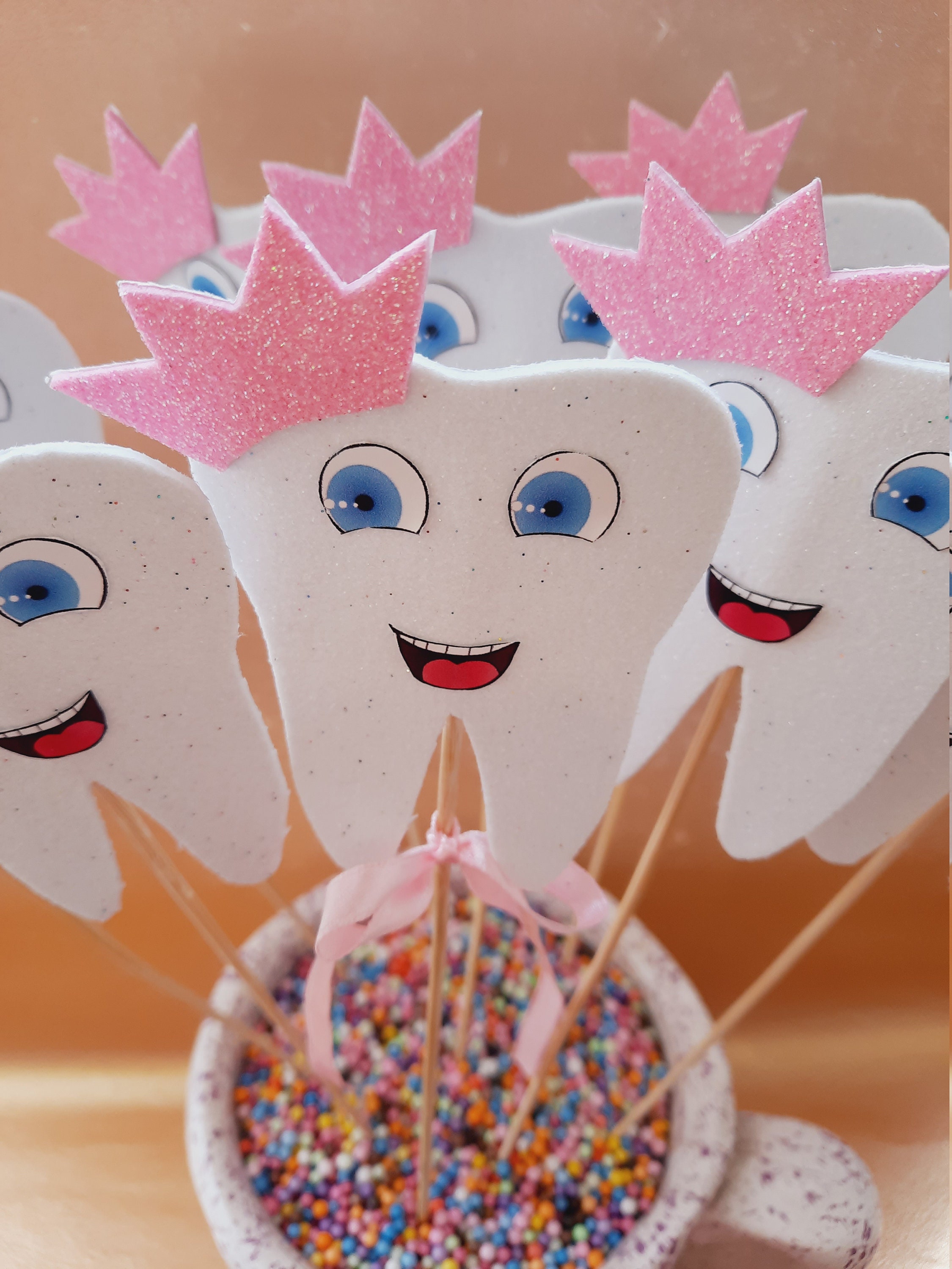 24 Pcs First Tooth Topper, Fairy Party,tooth Decoration, Sparkle Tooth ...