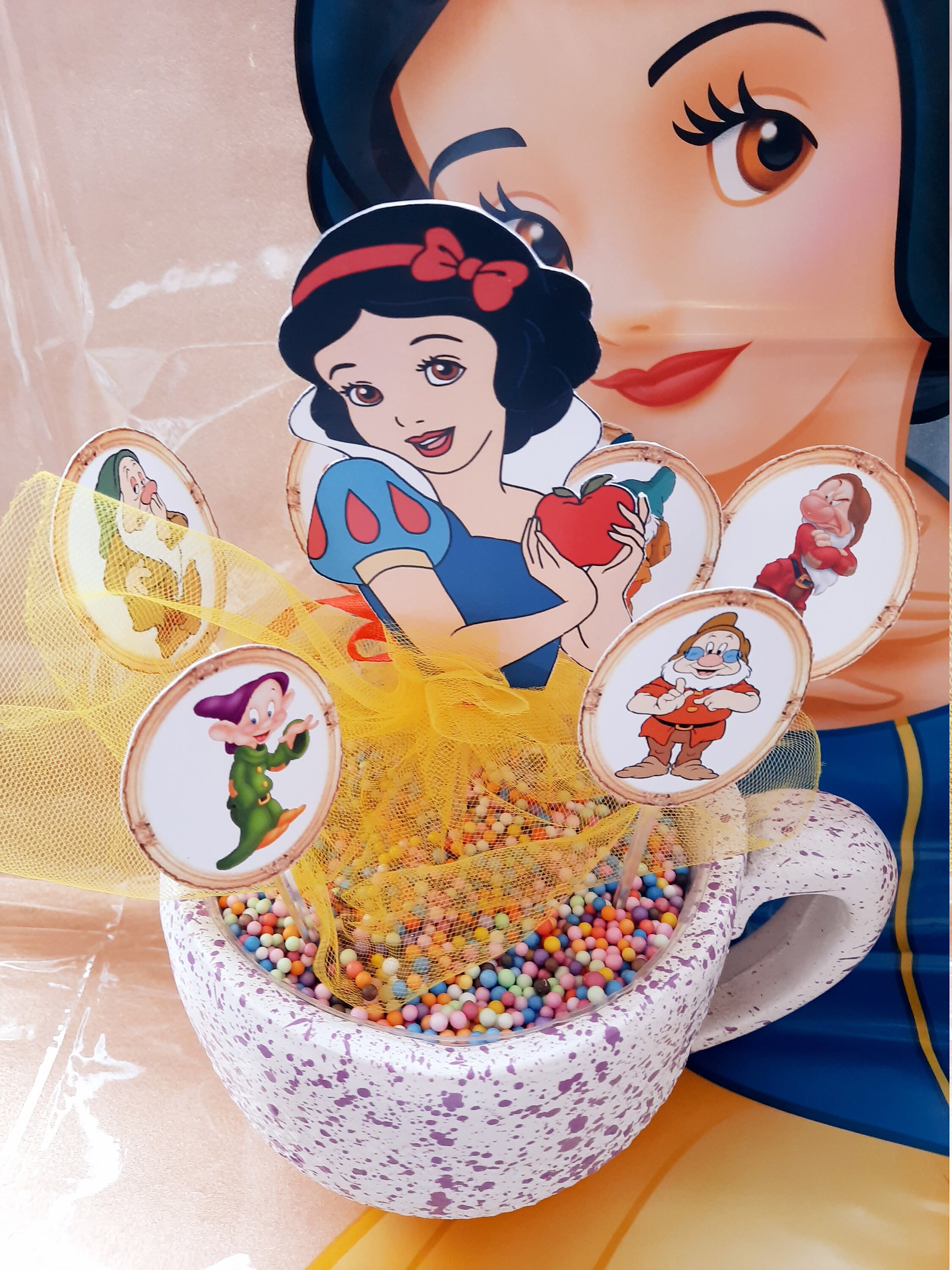 20pcs Disney Princess Snow White and Seven Dwarfs Cupcake Topper,snow ...