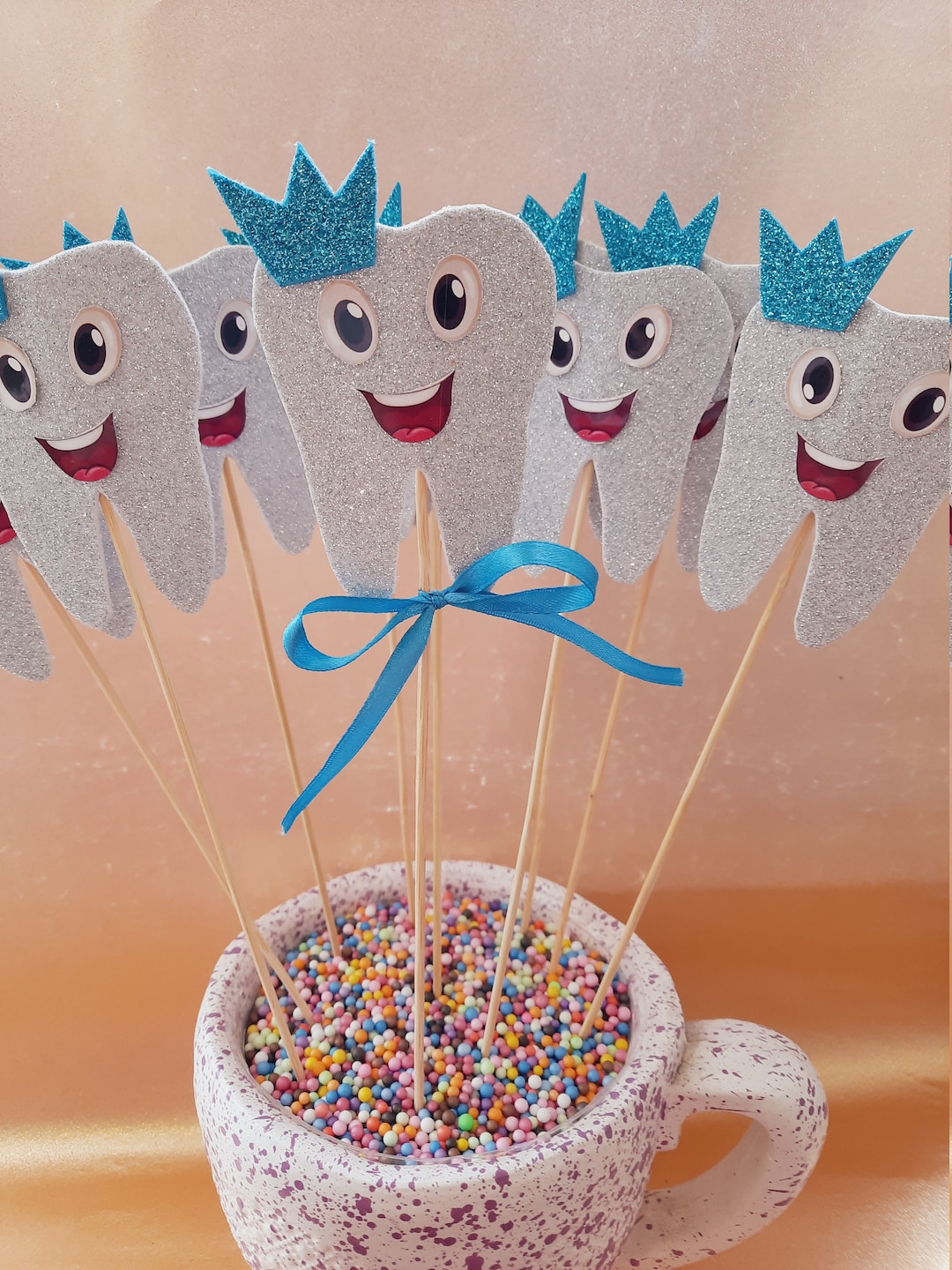 24 Pcs First Tooth Topper, Fairy Party,tooth Decoration, Sparkle Tooth ...
