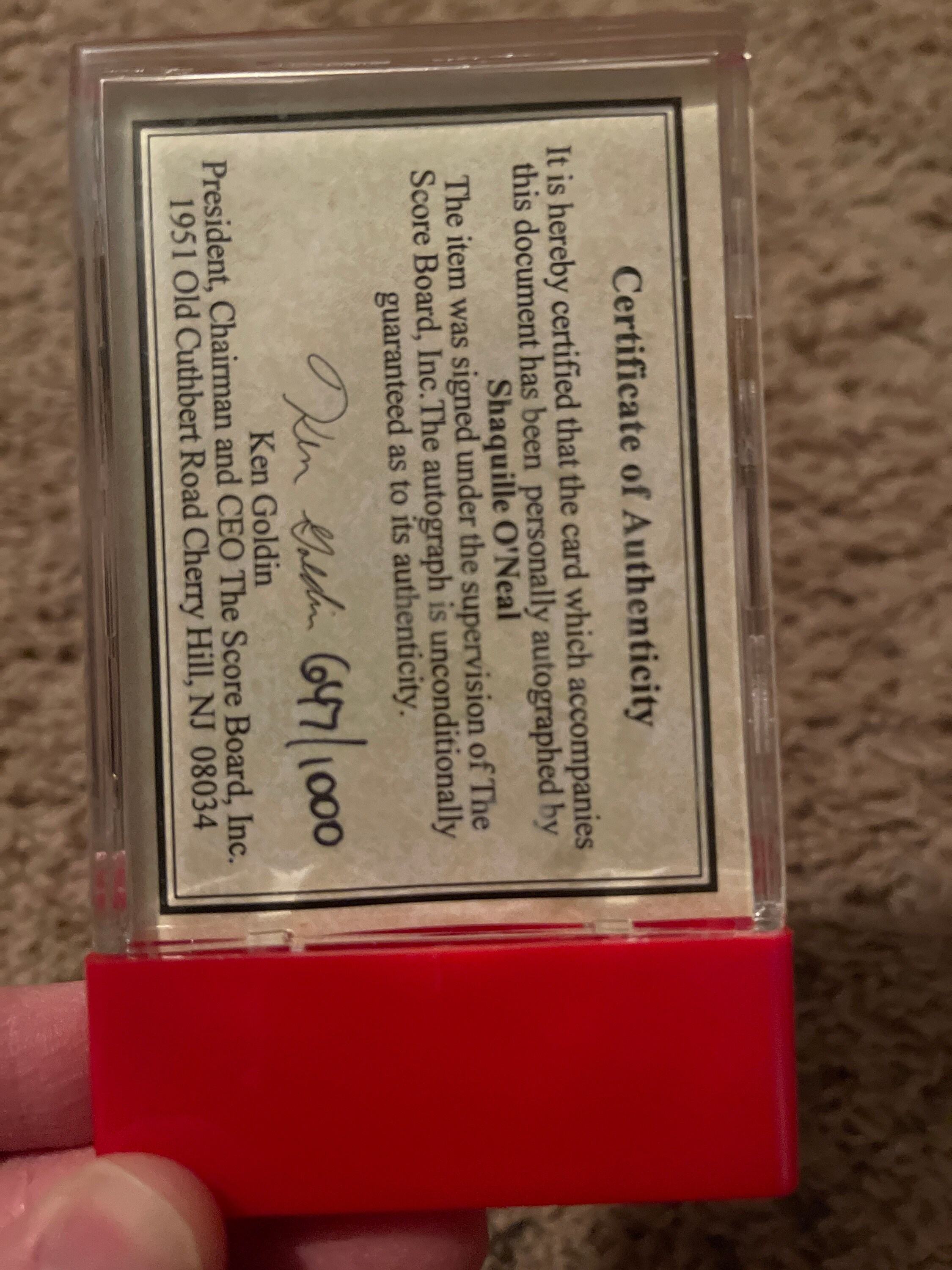 Shaquille Oneill Signed Basketball Card With COA - Etsy