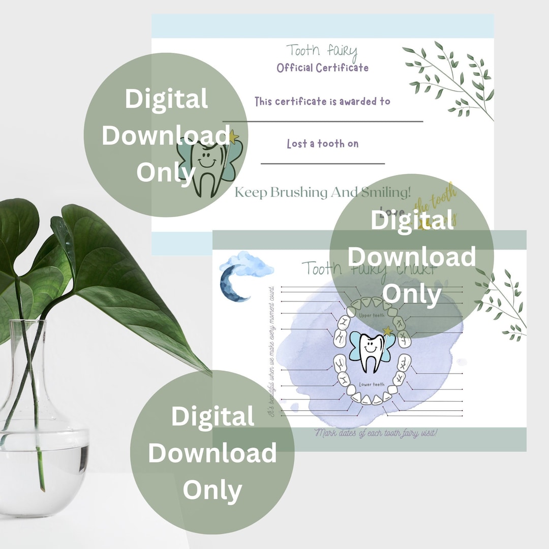 Tooth Fairy Chart and Official Certificate - Etsy