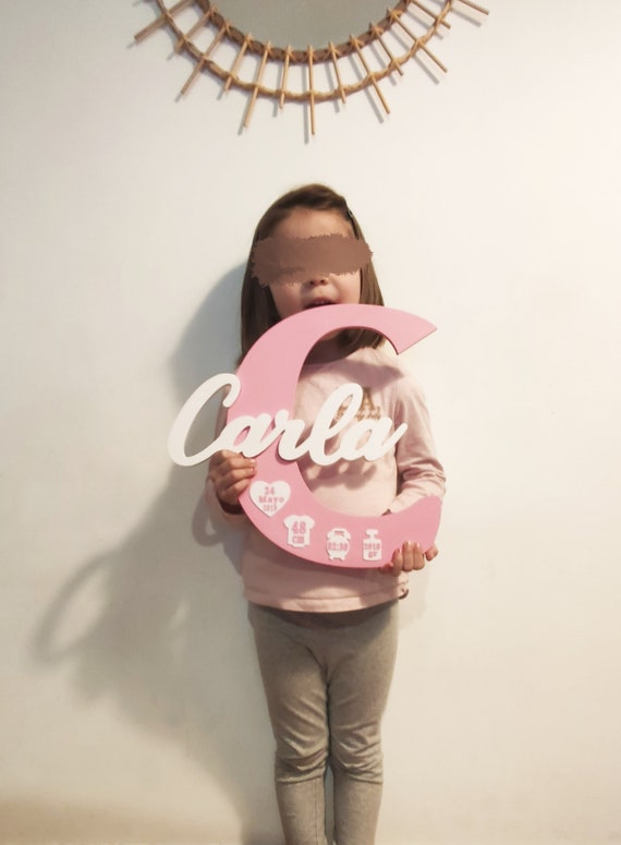 XL Personalized Baby Birth Birth Plate Initial With Number | Etsy